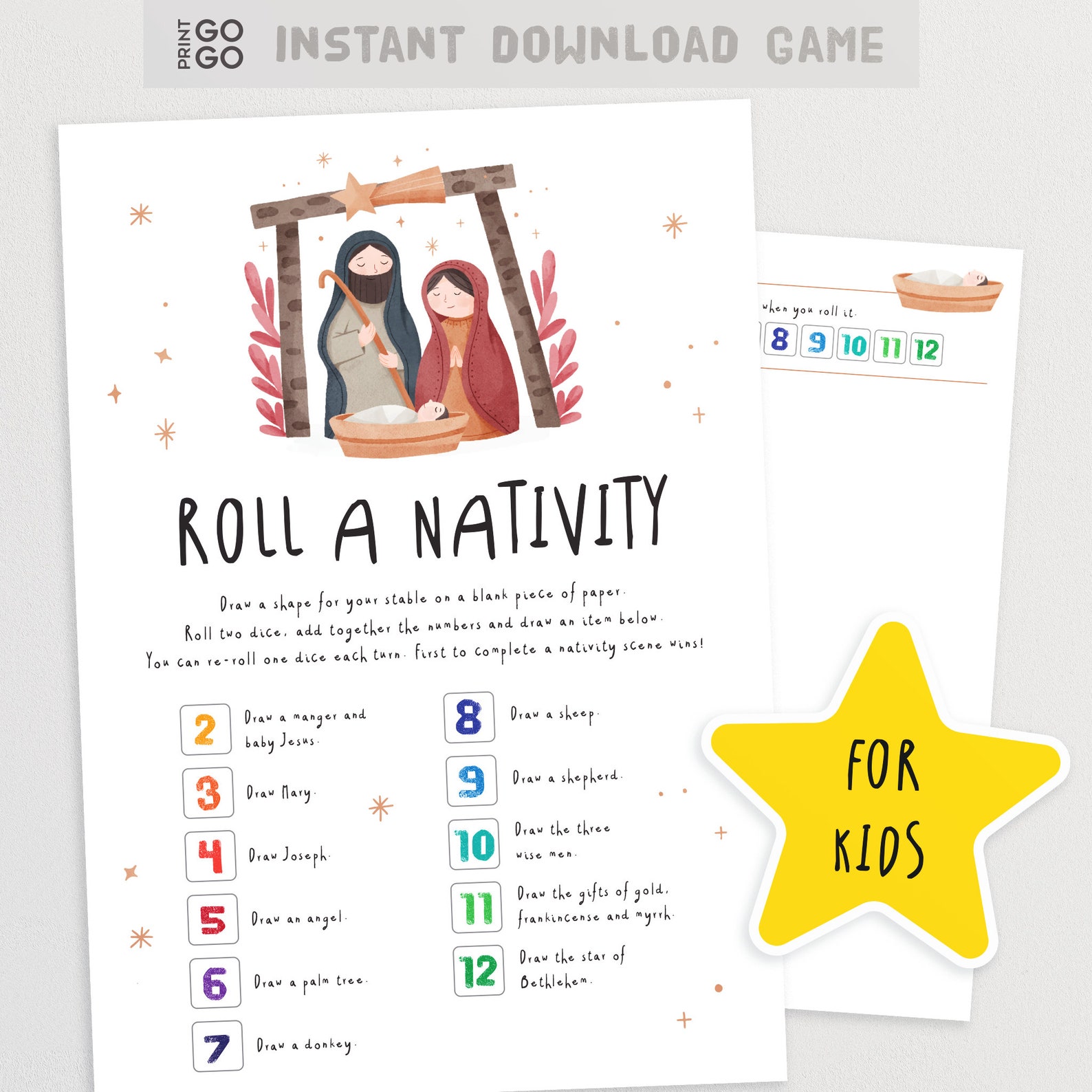 Roll A Nativity Christmas Dice Game - the Fun Christian Holiday Party ...