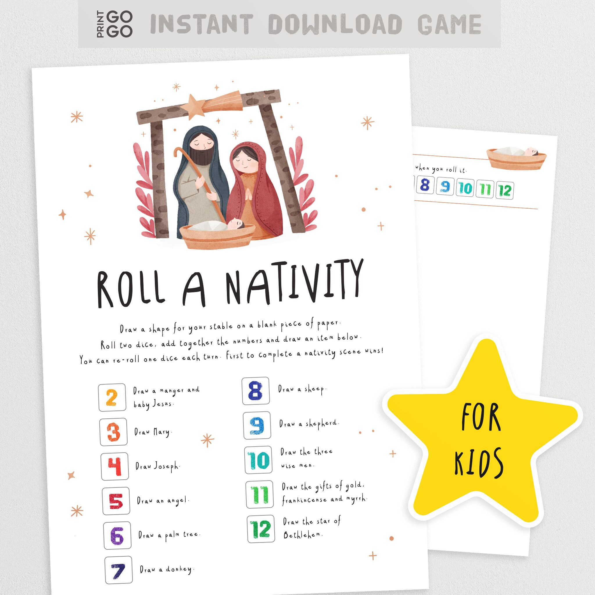 Roll A Nativity Christmas Dice Game - the Fun Christian Holiday Party ...