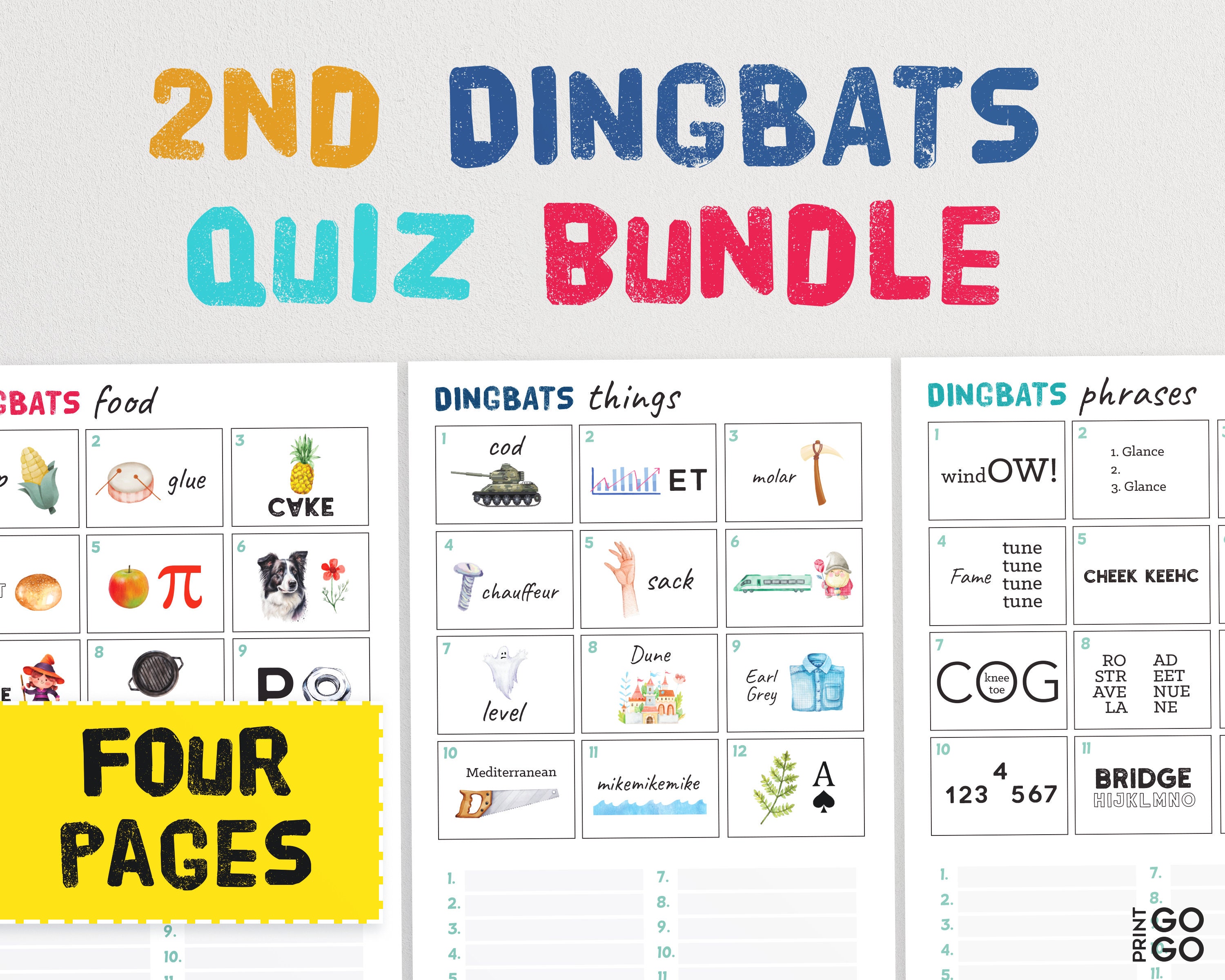 Second Dingbats Picture Quiz Puzzles the Fun Guess the - Etsy Australia
