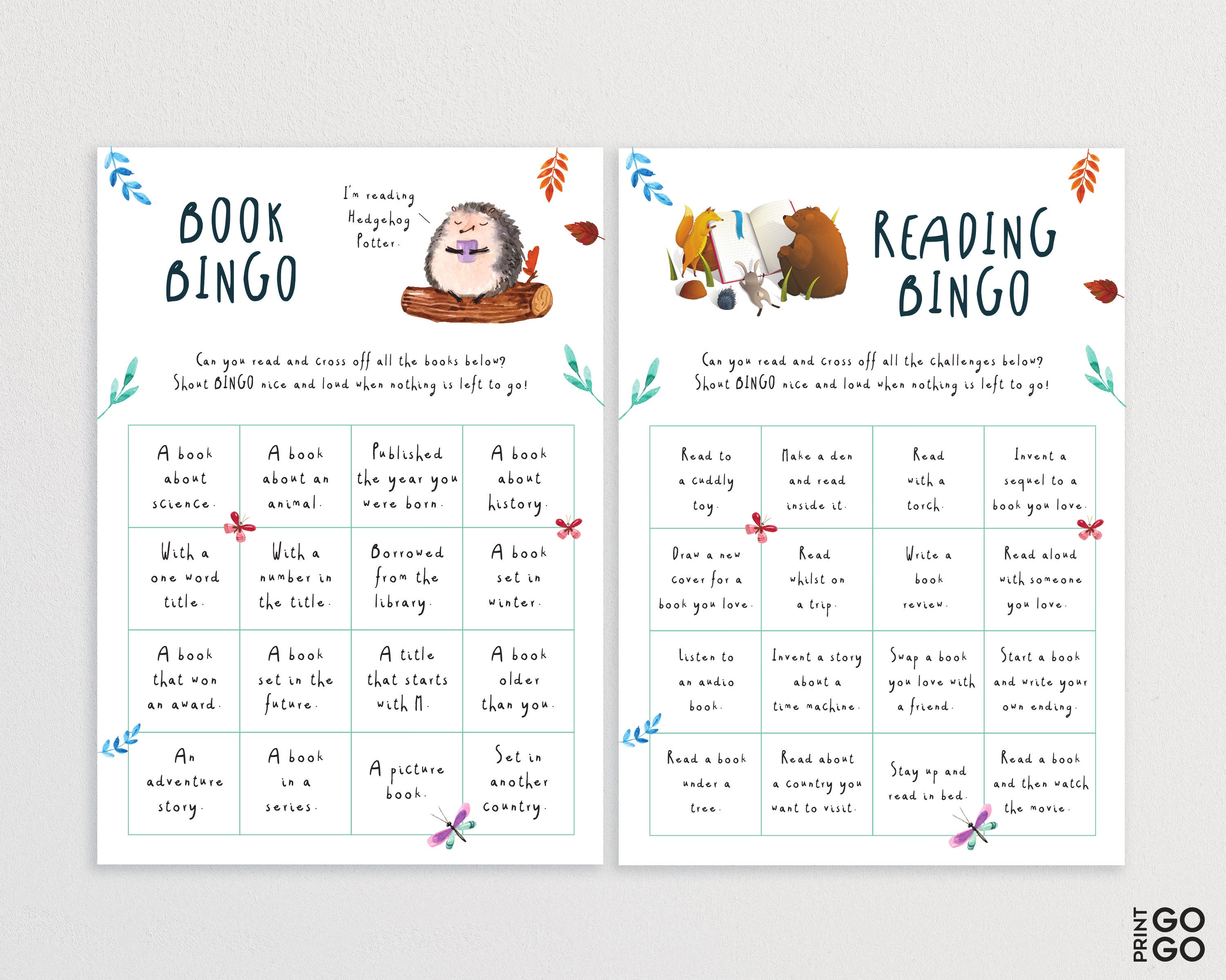 Book Bingo for Kids Kids Reading Bingo Reading Challenges - Etsy UK