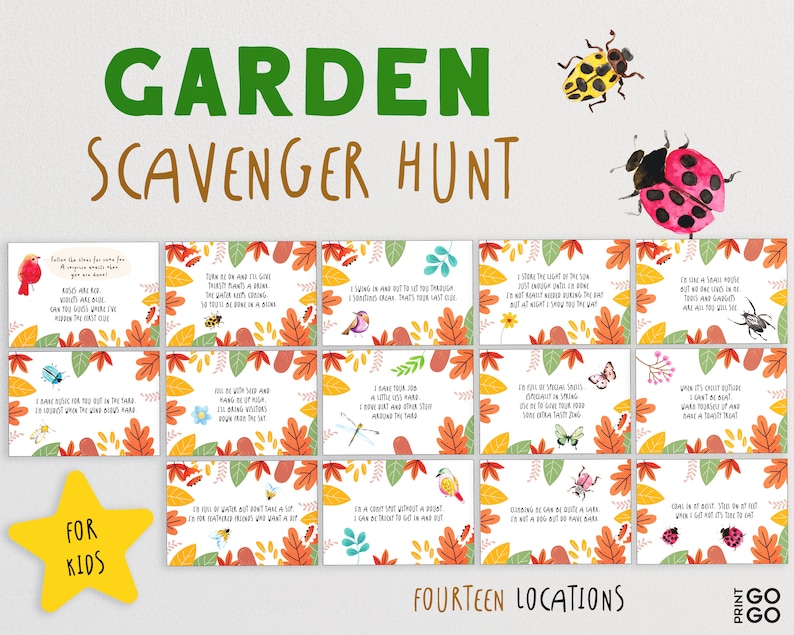 Garden Scavenger Hunt for Kids Outdoor Treasure Hunt - Etsy UK