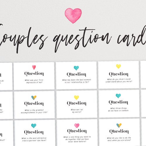 56 Couples Question Cards Couple Conversation Cards - Etsy