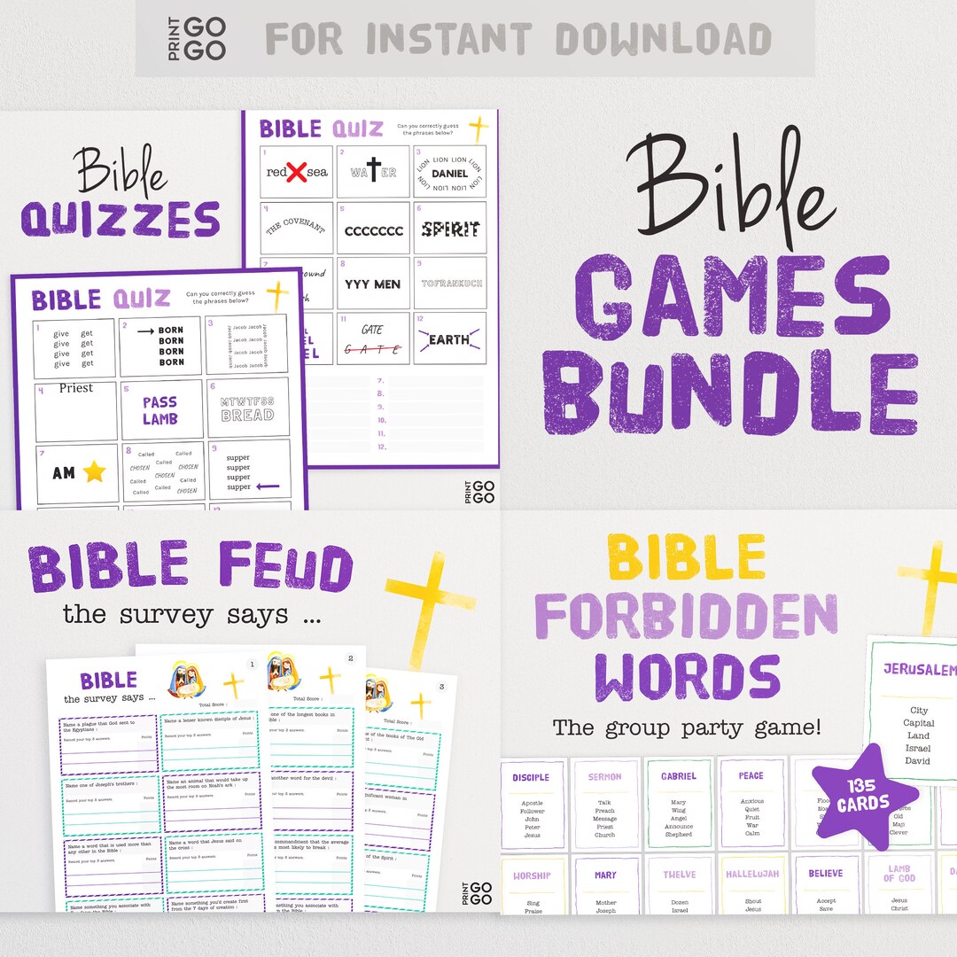 Bible Games Bundle - Great for Bible Study + Sunday School Church ...