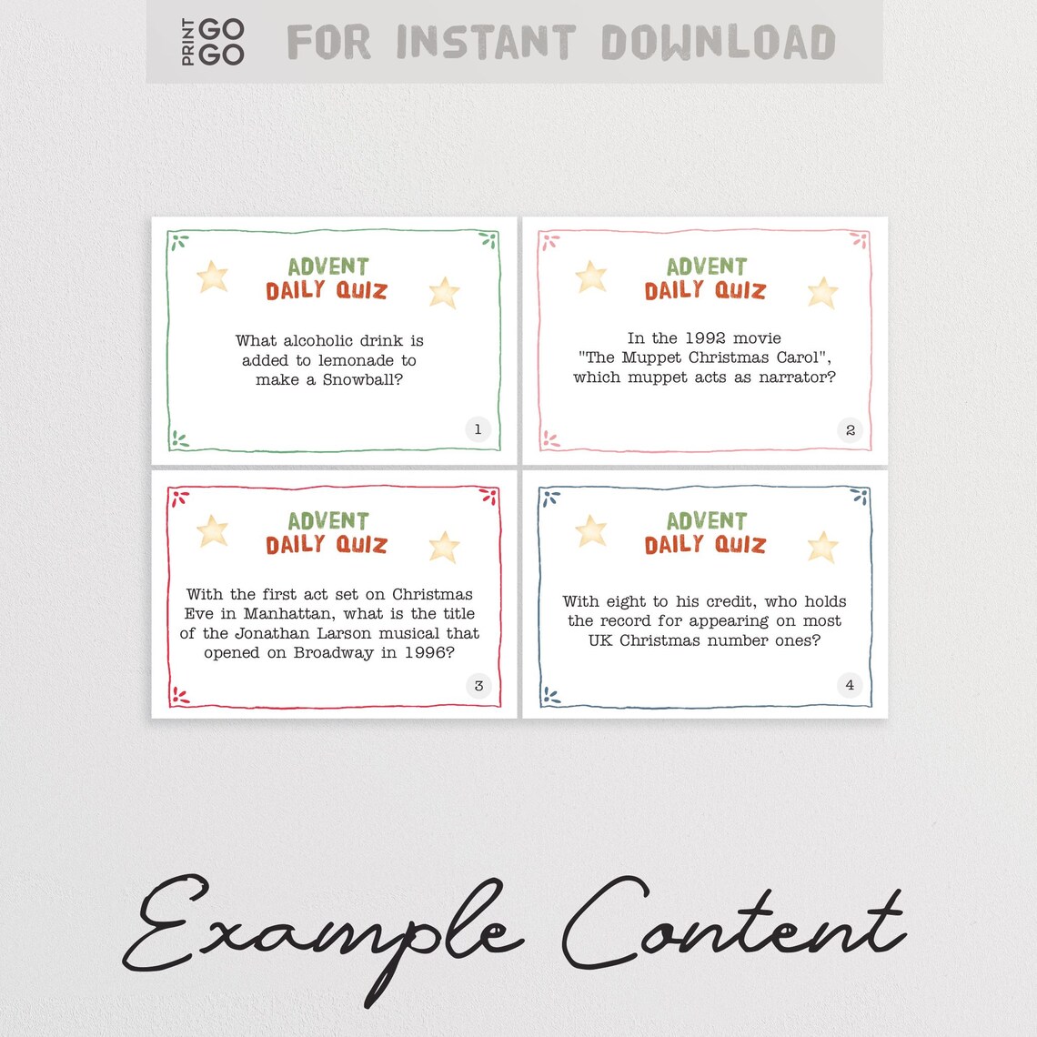 Quiz Advent Cards - A Fun Way to Countdown Christmas | 48 Christmas ...