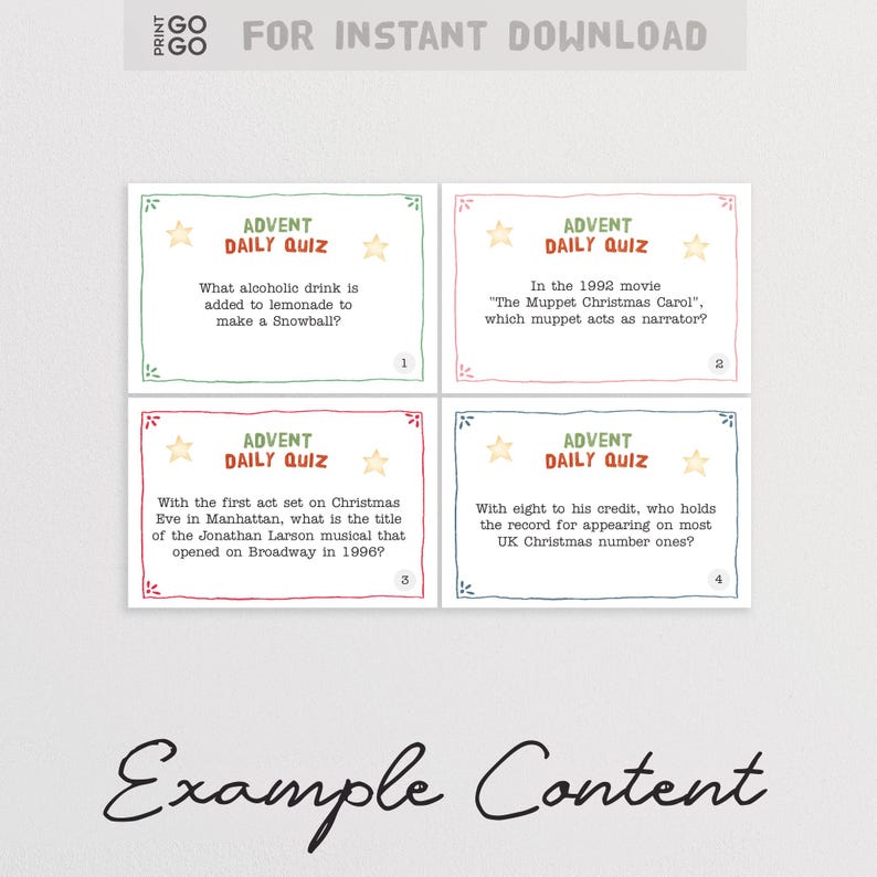Quiz Advent Cards - A Fun Way to Countdown Christmas | 48 Christmas ...