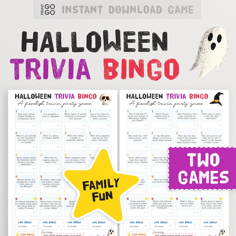 Halloween Trivia Bingo Test Your Spooktacular Knowledge With This Fun ...