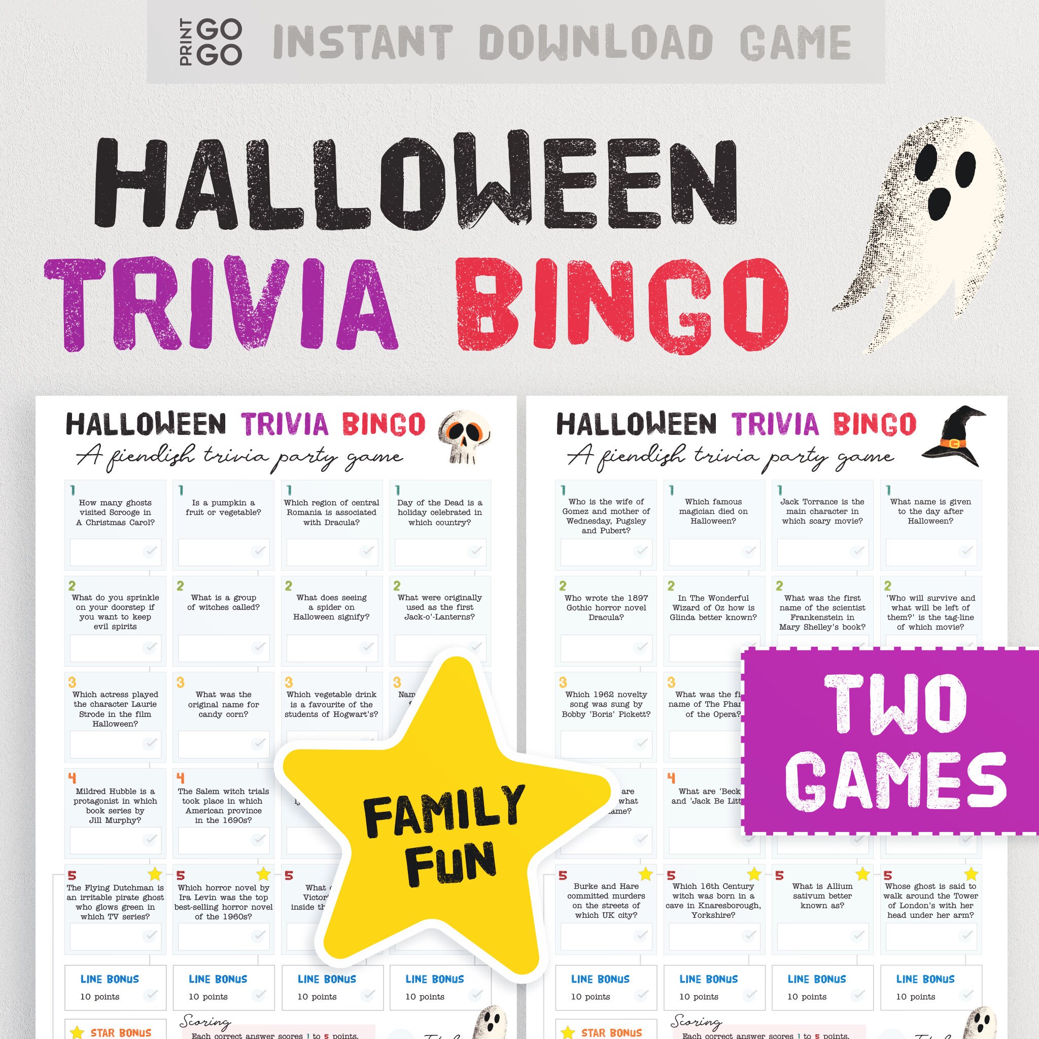 Halloween Trivia Bingo Test Your Spooktacular Knowledge With This Fun ...