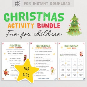 Christmas Activity Bundle for Kids | Kindness Challenge | Reverse ...