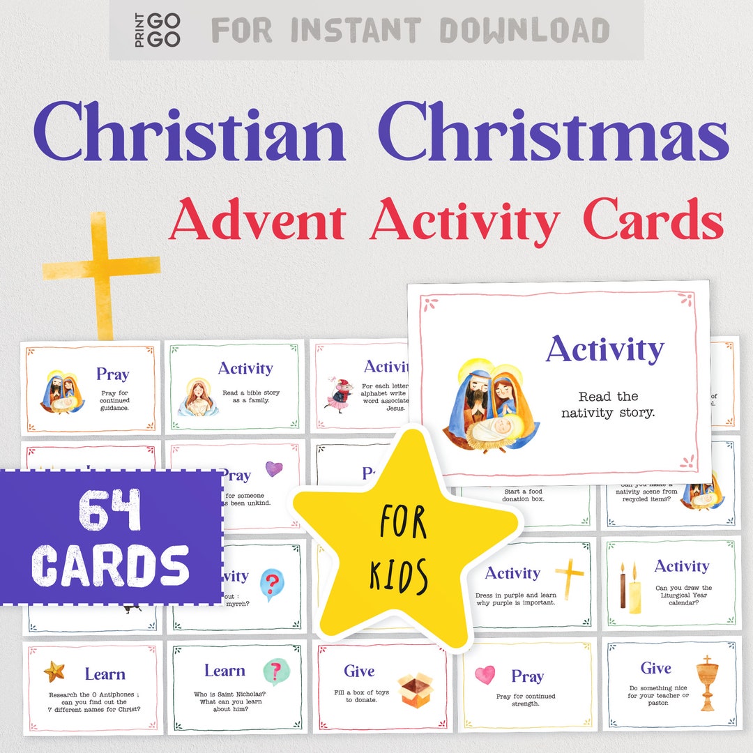 64 Advent Activity Cards | Advent Activities for Children | Christian ...