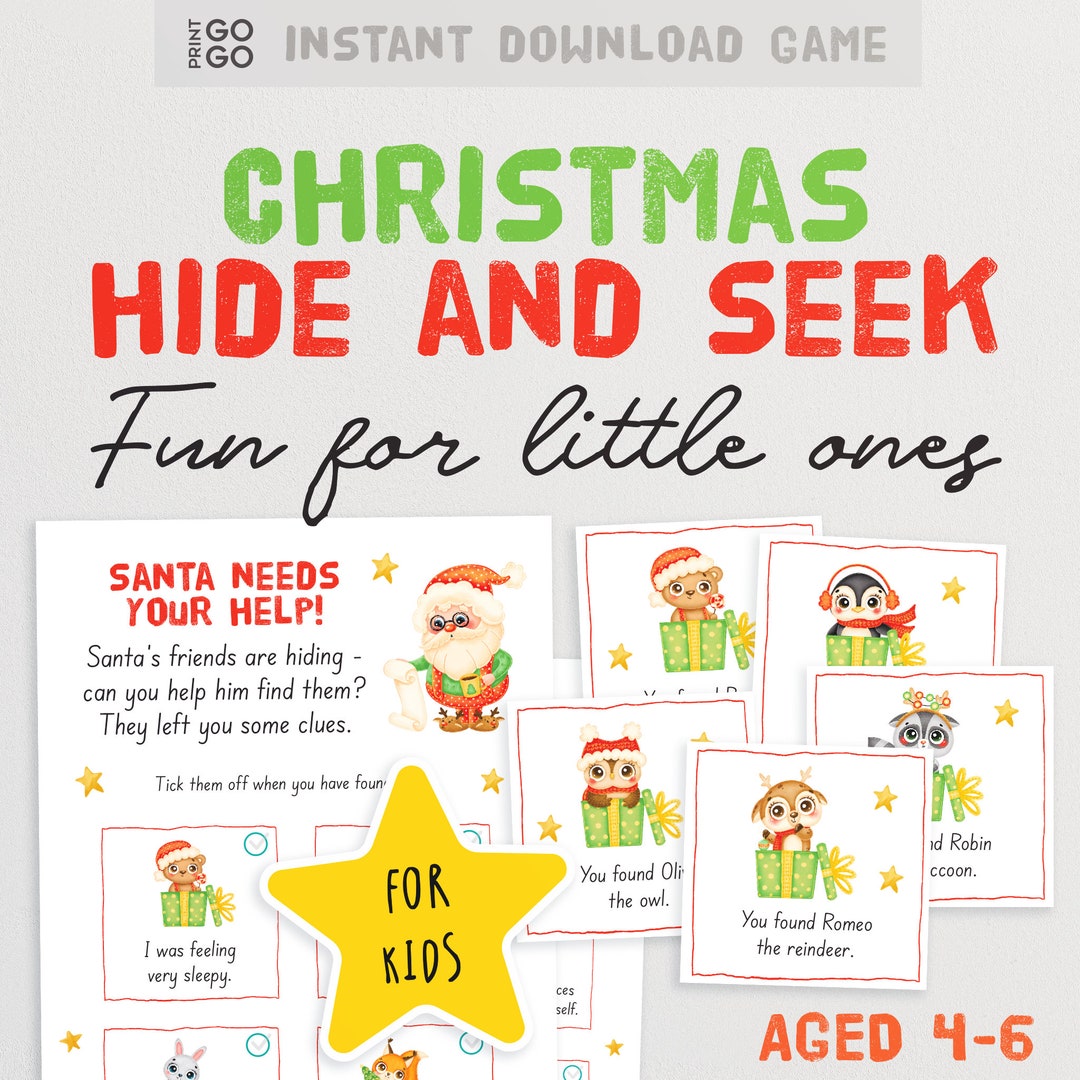 Christmas Hide and Seek Scavenger Hunt for Younger Kids | Reading ...