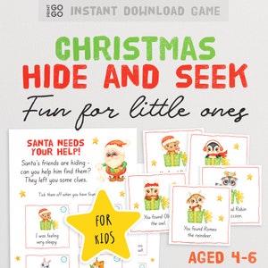 Christmas Hide and Seek Scavenger Hunt for Younger Kids | Reading ...