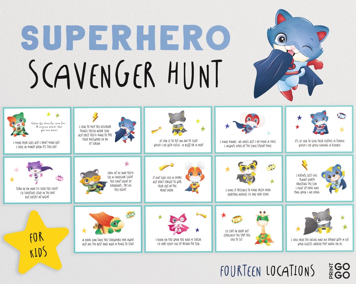 Superhero Scavenger Hunt the Search for Justice Surprises - Etsy