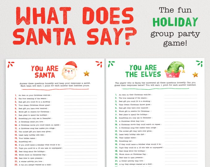 What Does Santa Say? - This Holiday Play the Fun Group Party Game ...