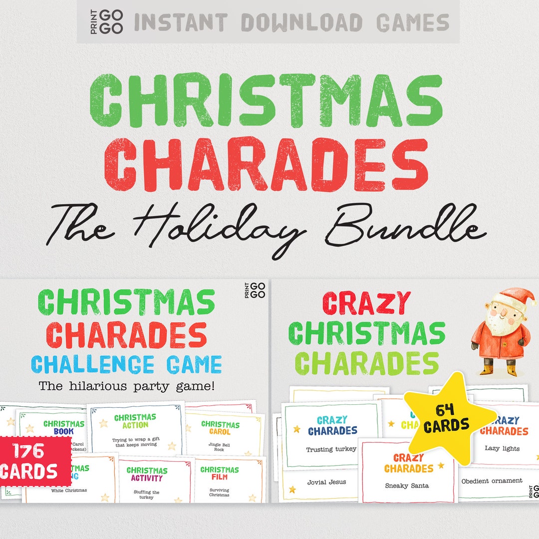 Christmas Charades Games Bundle - the Hilarious Family Party Games of ...