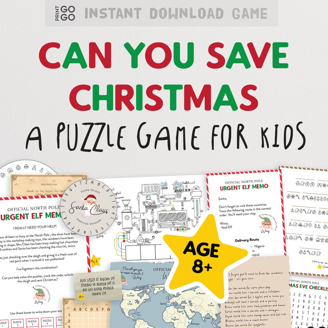 Can You Save Christmas Puzzle Game for Kids Children's Escape Room DIY ...