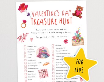 Valentine's Scavenger Hunt for Kids | Valentines Treasure Hunt | Indoor ...