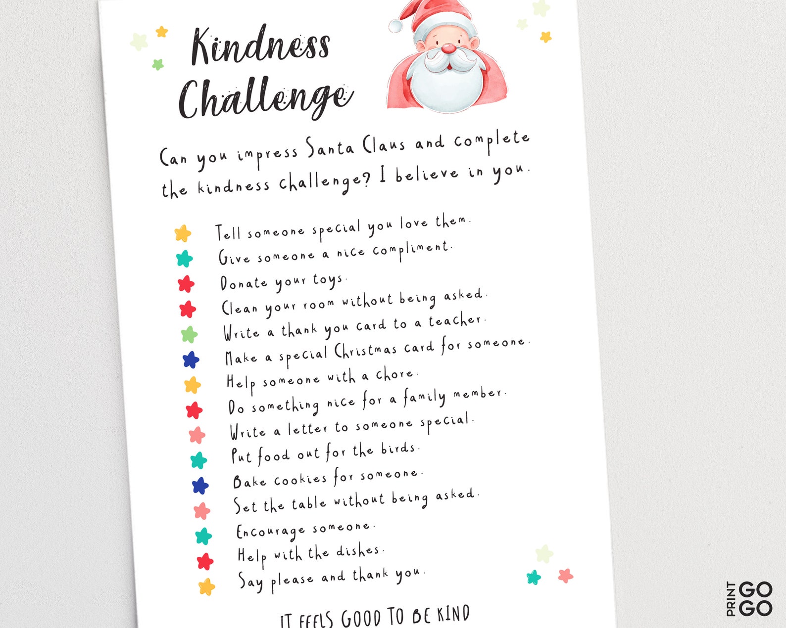 Christmas Kindness Challenge Be Kind Game for Kids Elf - Etsy