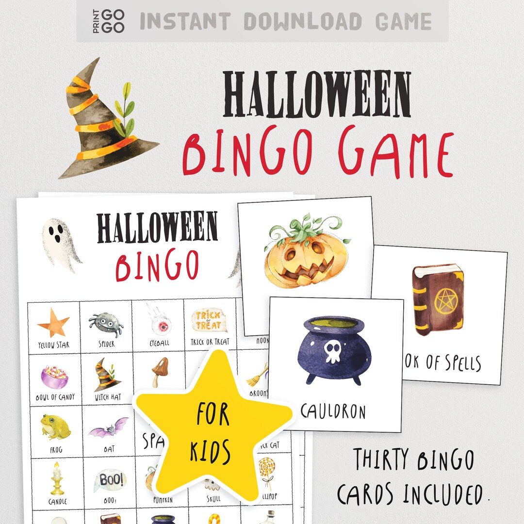 Halloween Bingo Game for Kids | Halloween Party Game for Kids | Stay at ...