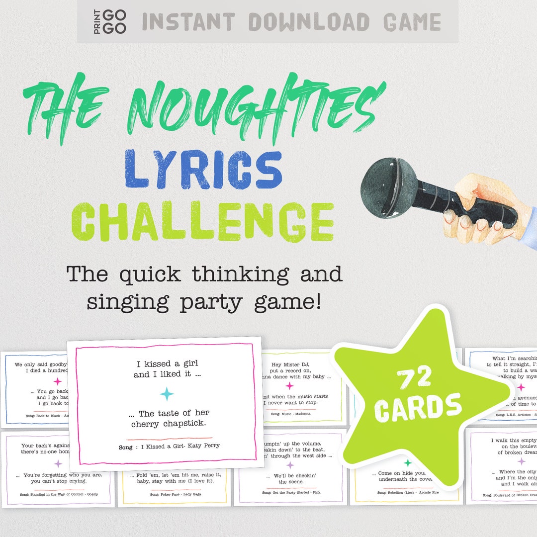 00s Songs Lyrics Challenge Game - the Quick Thinking and Singing Family ...