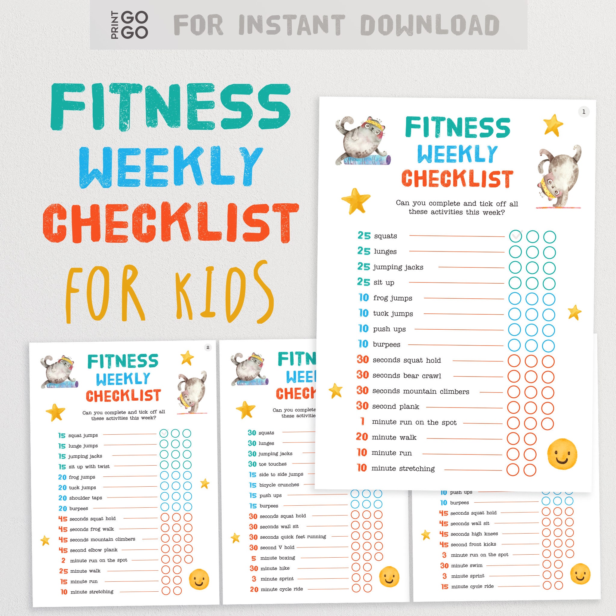 Kids Exercise Charts
