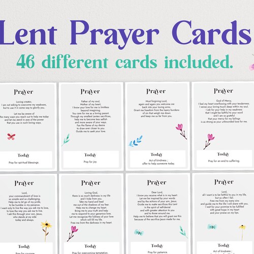 Lent Prayer Cards Daily Lenten Cards for Adults and Children - Etsy UK