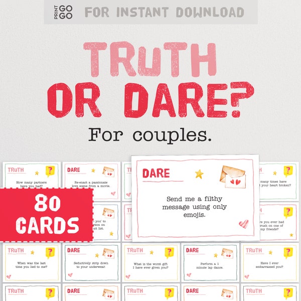 Truth or Dare Cards Game - Etsy