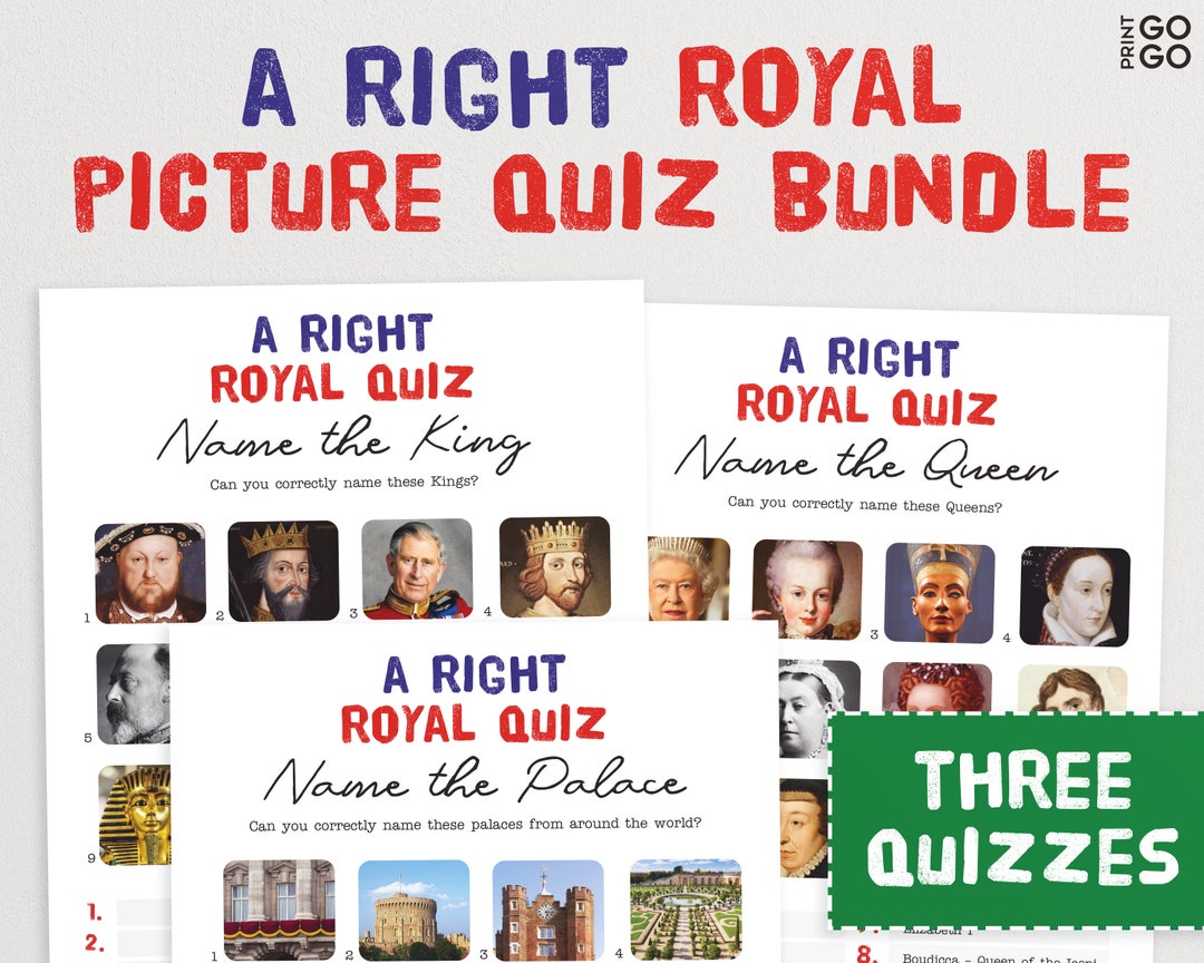 A Right Royal Quiz 3 Fun Picture Quizzes to Test Your Royal - Etsy