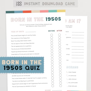 Born in 1950s - 70th Birthday Quiz | 1950s Trivia Quiz | Born in the Fifties Pub Quiz | Trivia ...
