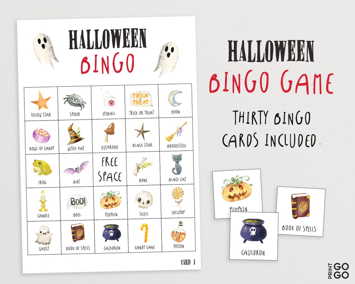 Halloween Bingo Game for Kids Halloween Party Game for Kids | Etsy UK