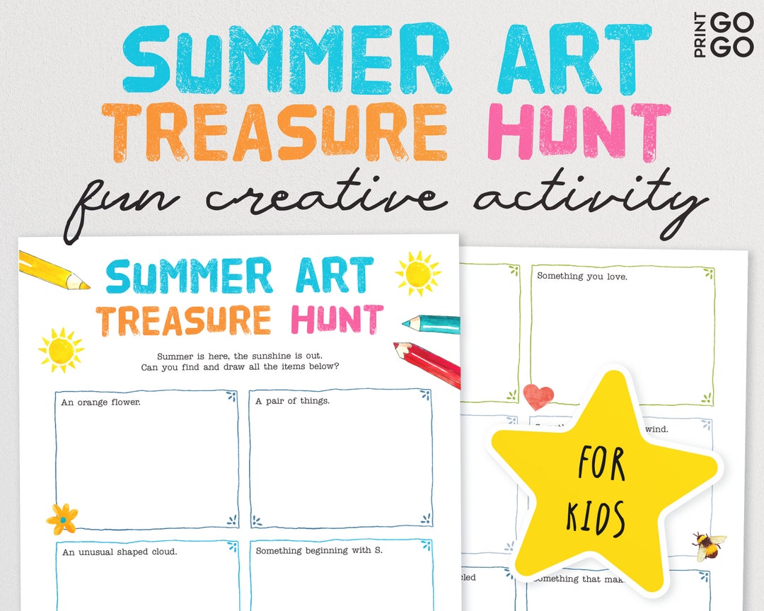 Summer Art Treasure Hunt for Kids Vacation Scavenger Hunt - Etsy