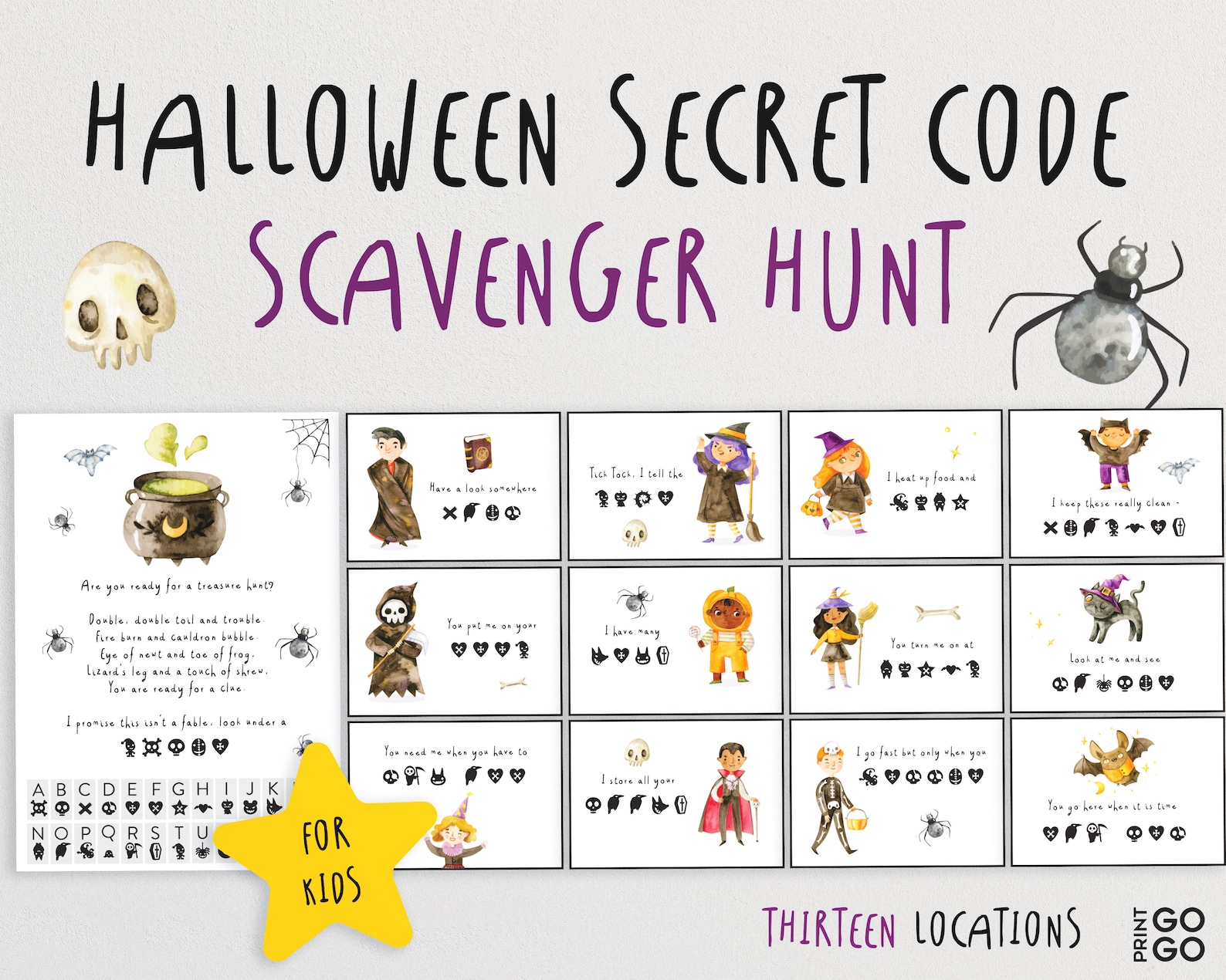 Secret Code Halloween Scavenger Hunt for Kids Indoor - Etsy