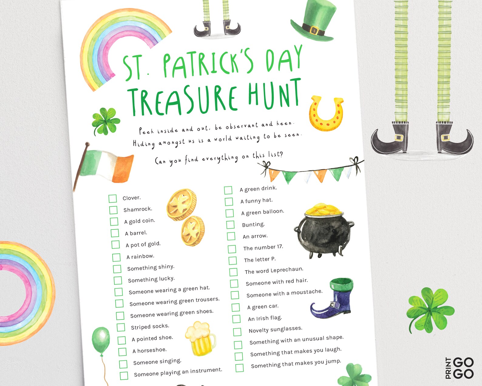 St. Patrick's Day Treasure Hunt for Kids St Patricks Day - Etsy