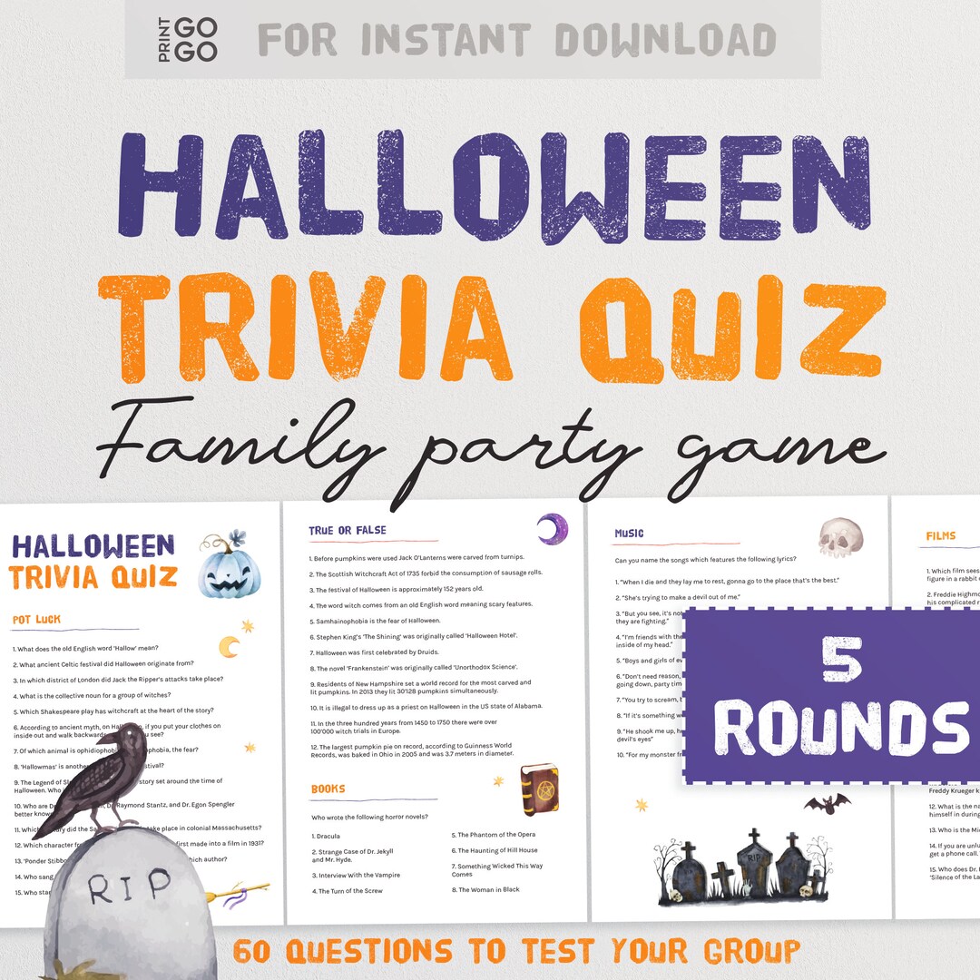Halloween Trivia Quiz - 60 Spooktacular General Knowledge Quiz ...