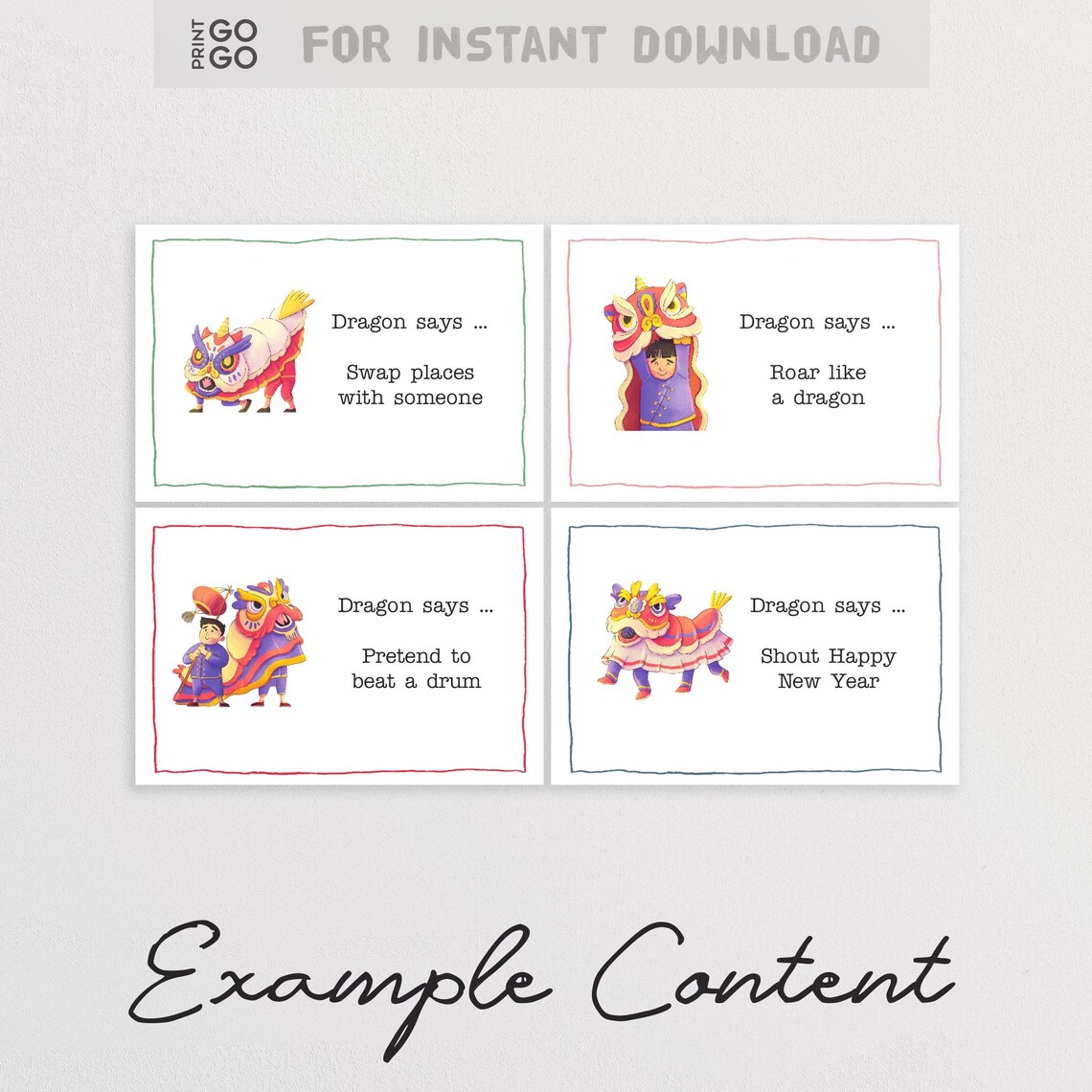 Dragon Says - the Fun Chinese New Year Party Game for Kids! | Printable ...