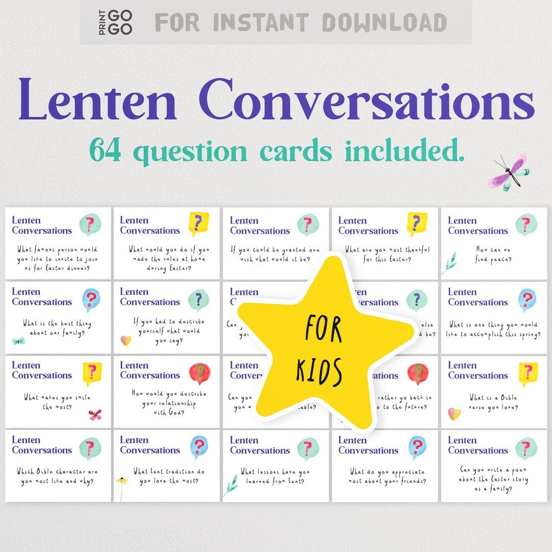 64 Lenten Conversation Cards - A Meaningful Activity for Families ...