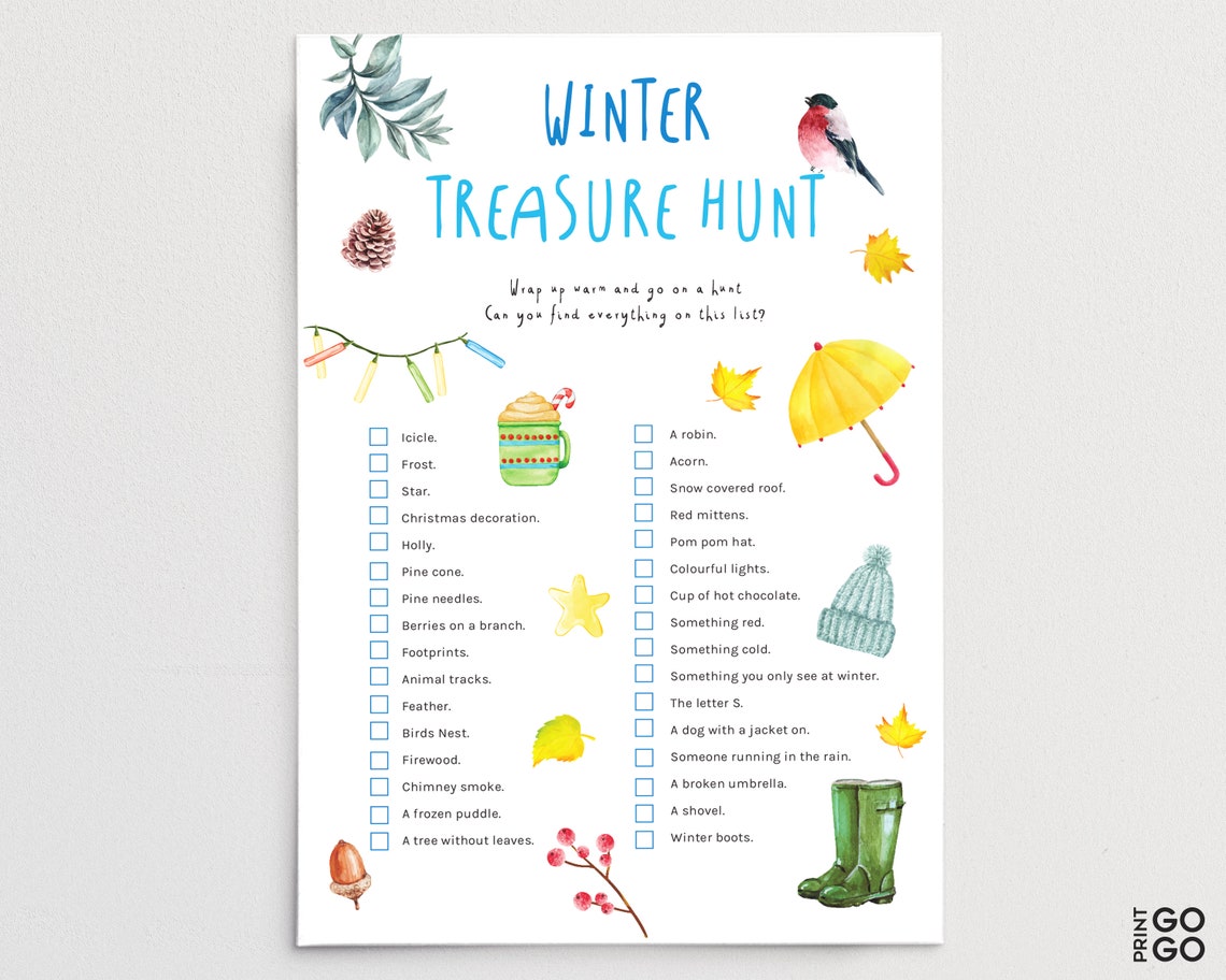 Winter Treasure Hunt for Kids Outdoor Scavenger Hunt Game - Etsy UK