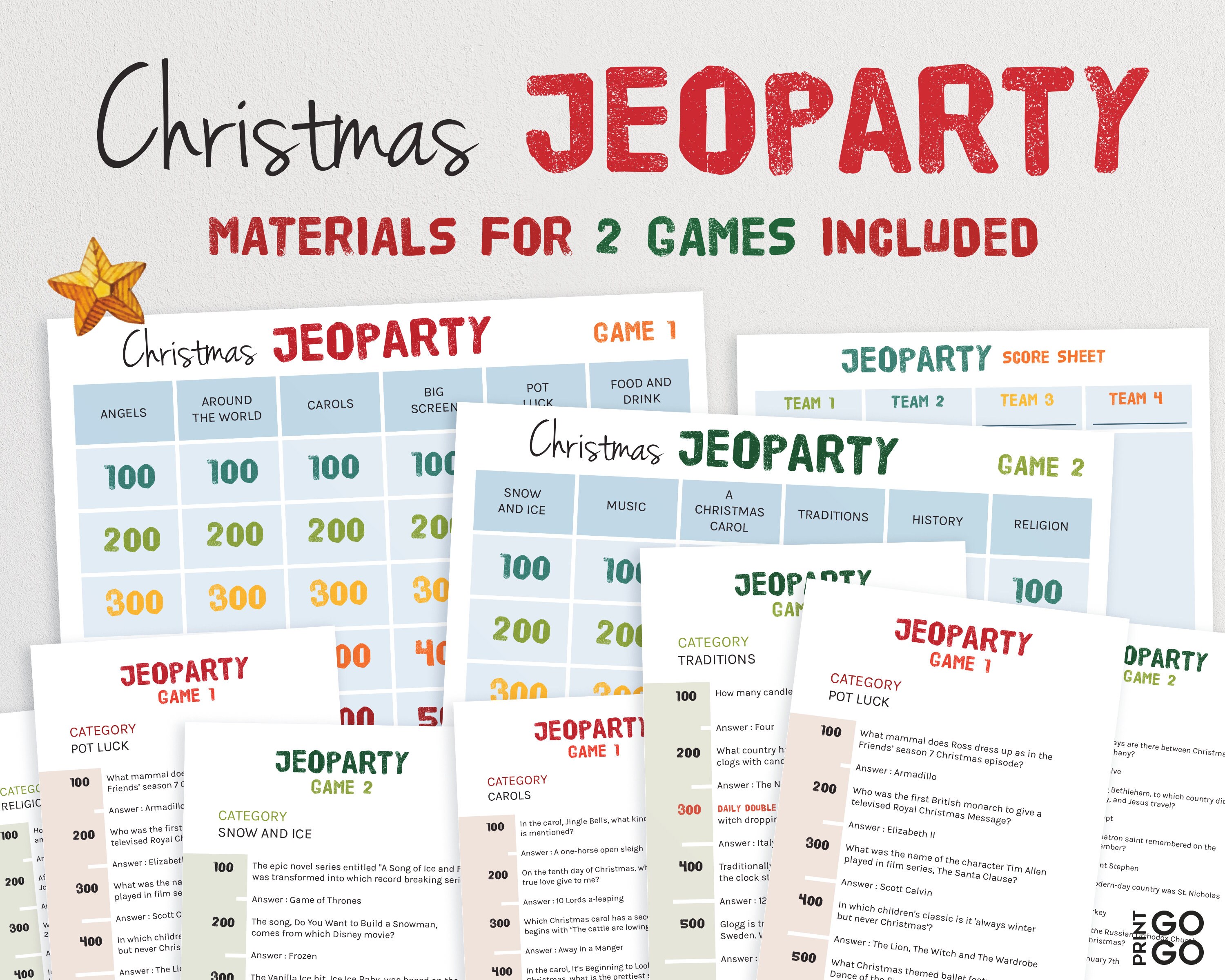 Christmas Jeoparty Trivia Game A Fun Christmas Quiz for - Etsy