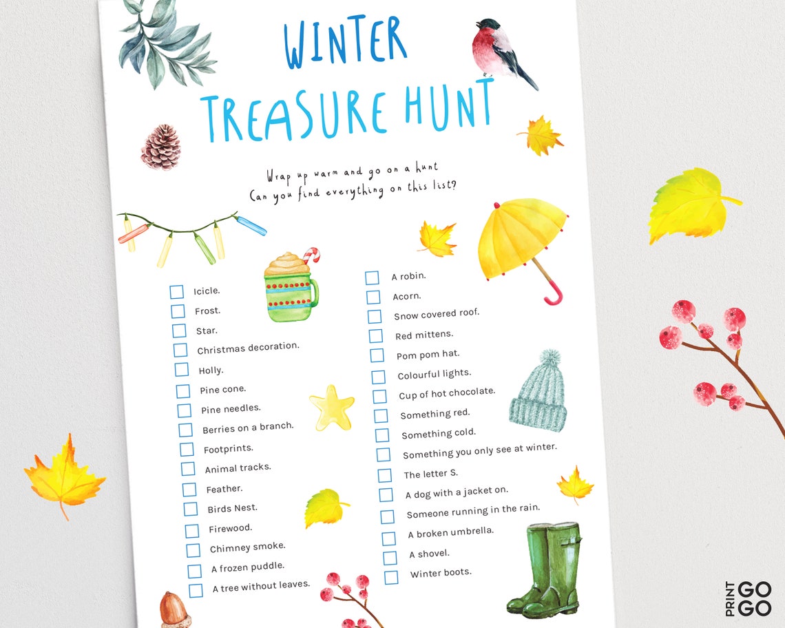 Winter Treasure Hunt for Kids Outdoor Scavenger Hunt Game - Etsy