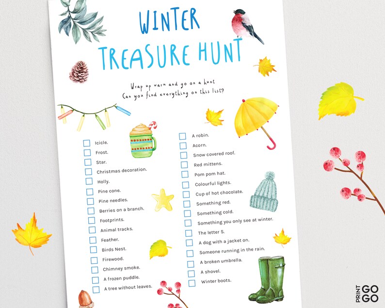 Winter Treasure Hunt for Kids Outdoor Scavenger Hunt Game - Etsy