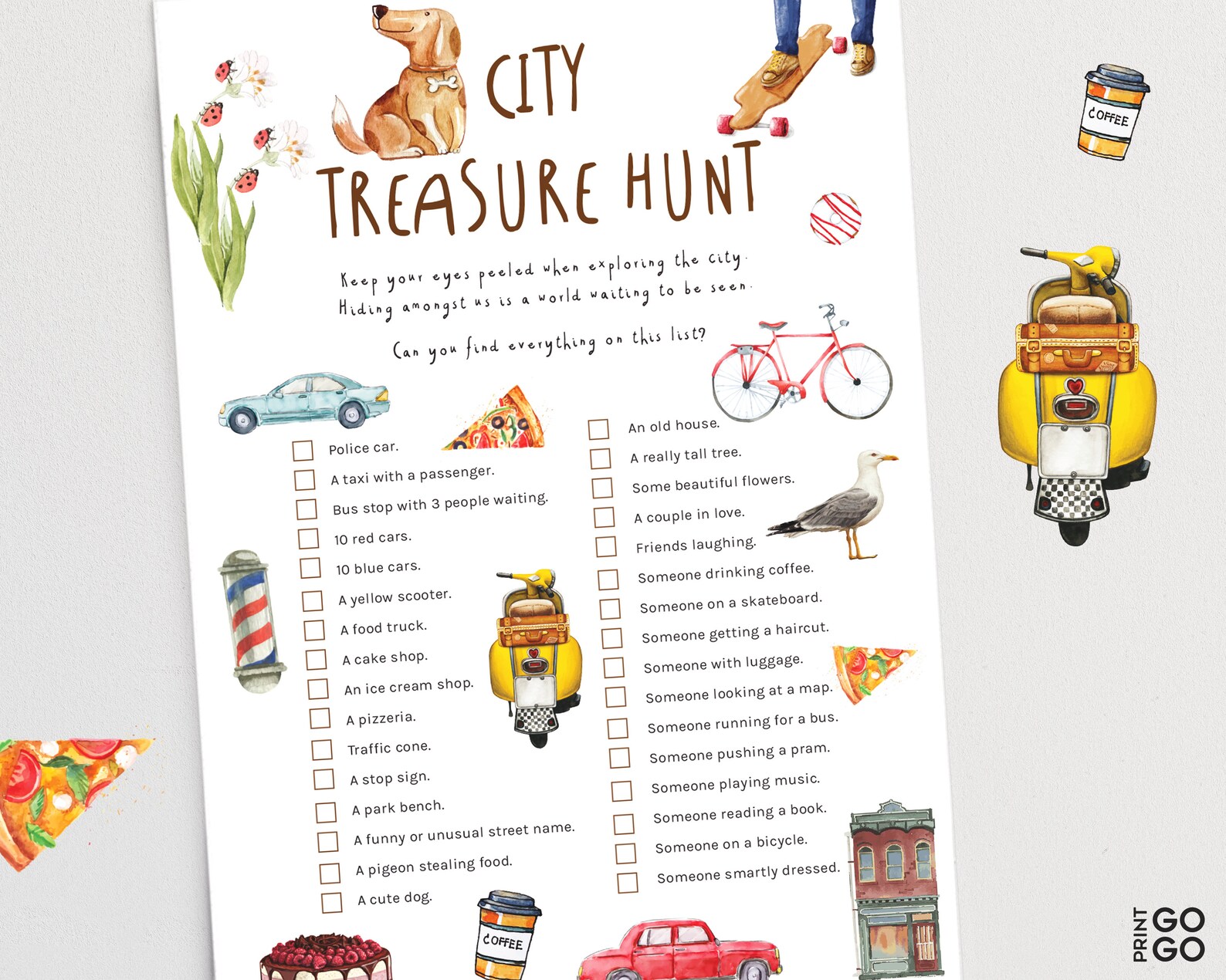 City Treasure Hunt for Kids Outdoor Scavenger Hunt Game I - Etsy
