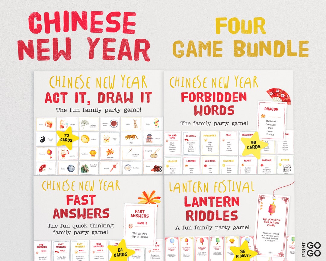 Chinese New Year Game Bundle Family Party Games for Everyone - Etsy