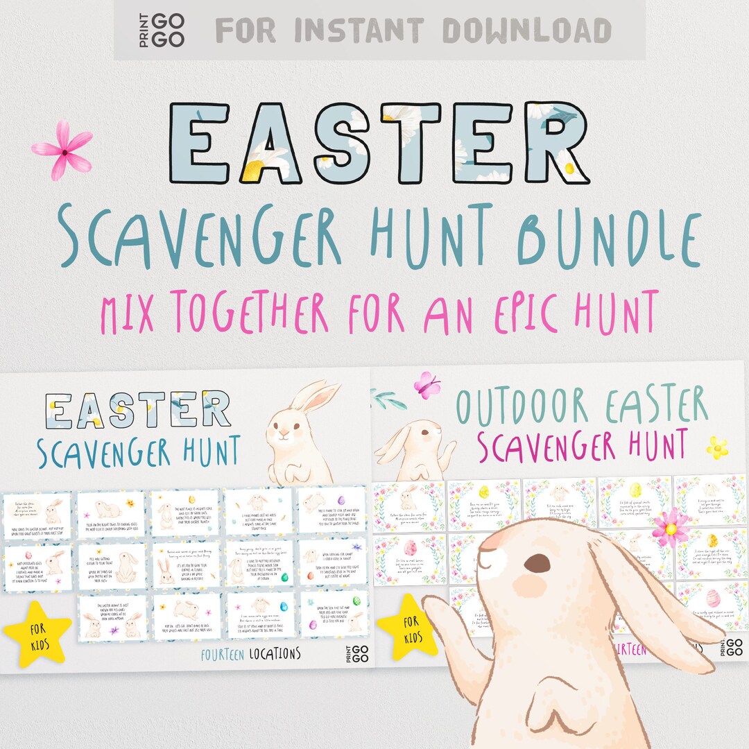 Easter Scavenger Hunt Bundle - the Ultimate Easter Bunny Egg Hunt for ...