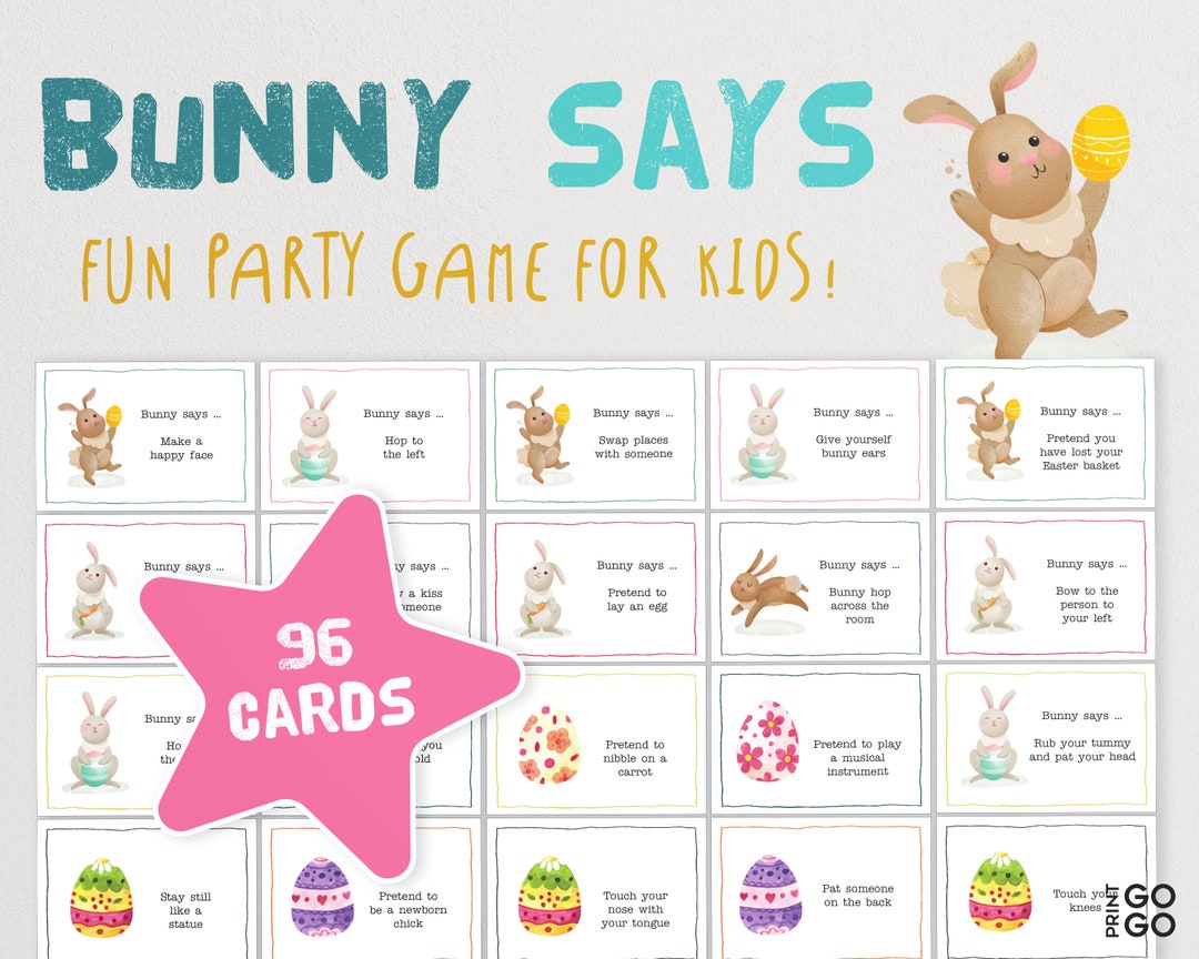 Bunny Says the Fun Easter Party Game for Kids Follow - Etsy