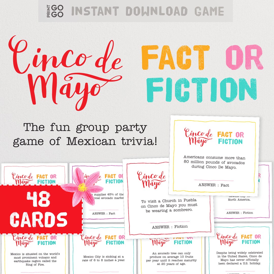 Cinco De Mayo Fact or Fiction - the Fun Group Party Game of Mexican ...