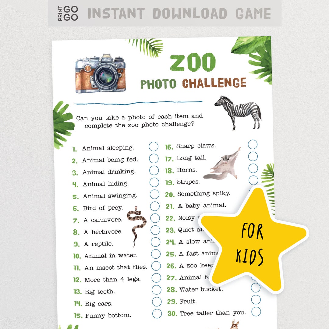 Zoo Photo Challenge for Kids | Outdoor Scavenger Hunt | Creative Summer ...