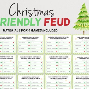 Christmas Friendly Feud Game Bundle - the Hilarious Party Games of ...