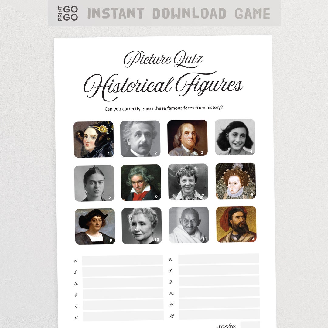 Picture Quiz - Historical Figures | Pub Quiz Picture Round | History ...
