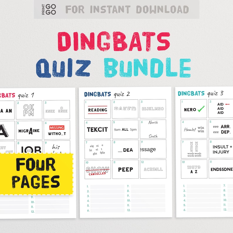 Dingbats Picture Quiz Puzzles - the Fun Guess the Phrase Game for ...