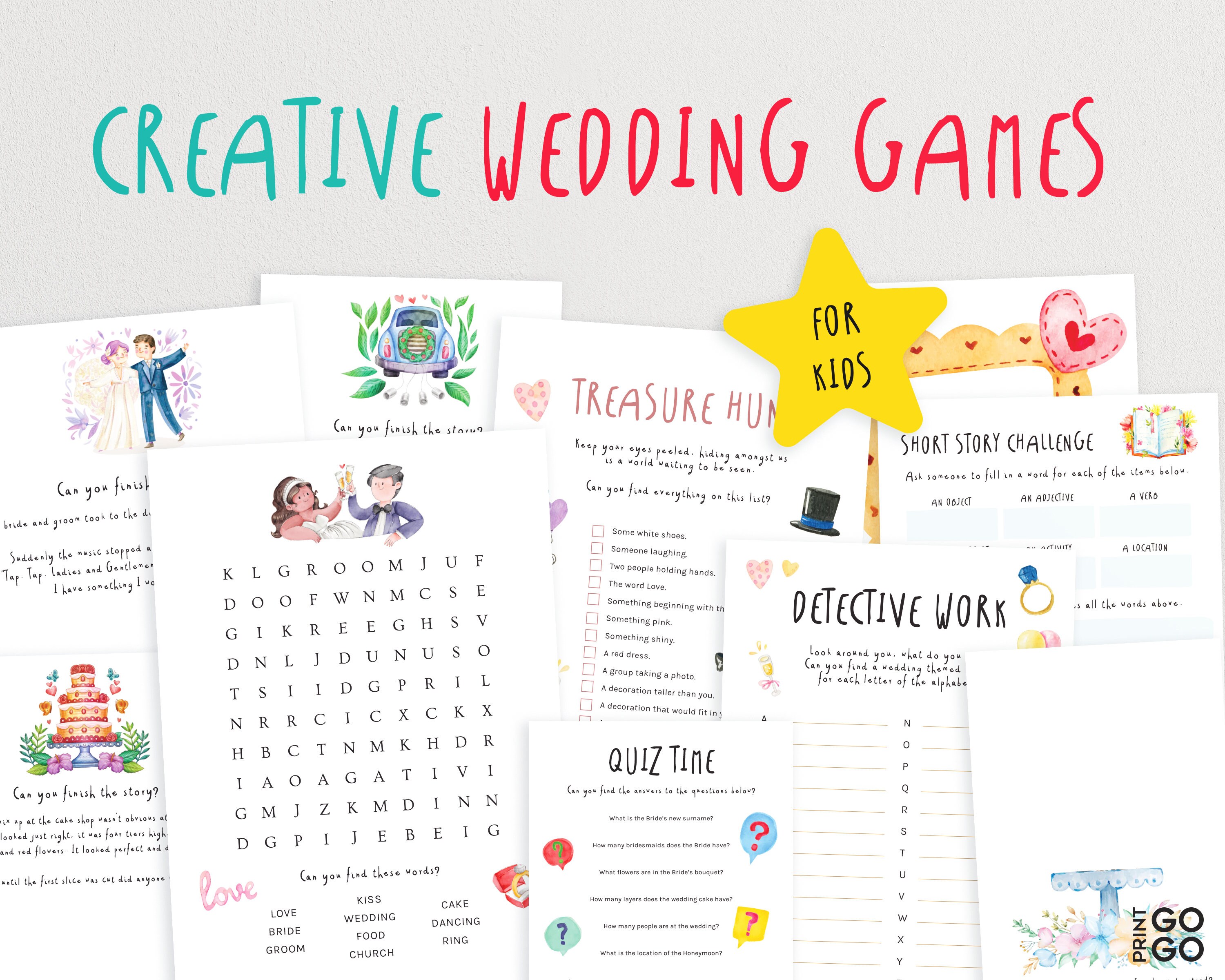 Creative Kids Wedding Games and Activities Childrens Wedding - Etsy UK