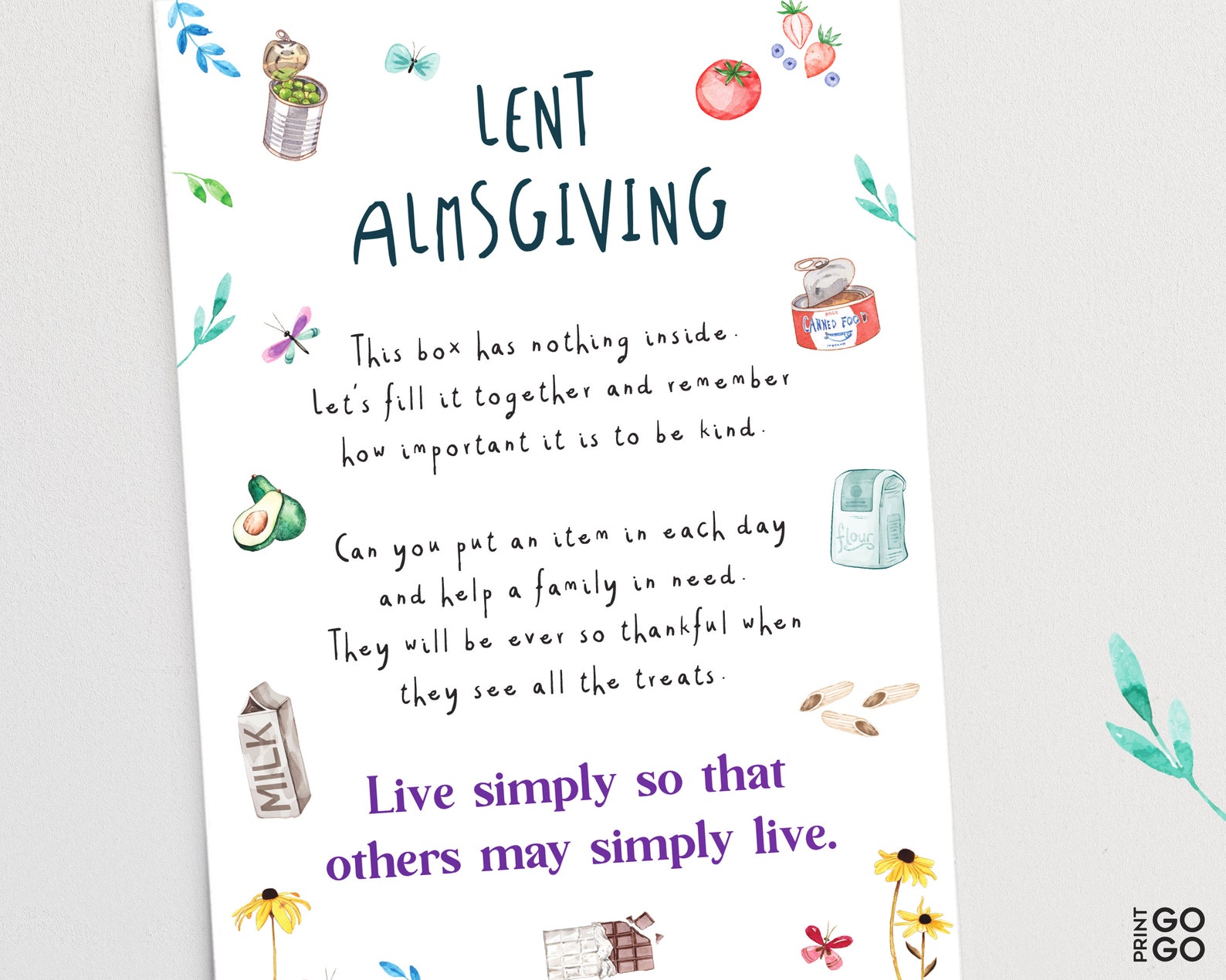 Lent Almsgiving Food Donation Box for Children 40 Days of | Etsy